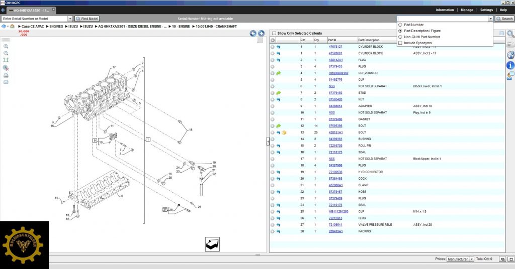 Case CE Spare Parts Catalogue Asia Pacific