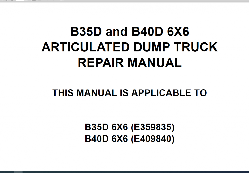 BELL B35D B40D 6 X 6 REPAIR MANUAL – Machine Catalogic