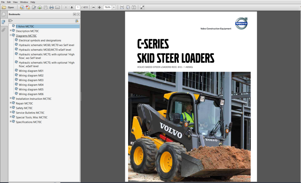 Volvo Skid Steer Loaders Service and Parts Manual PDF SET – Machine ...