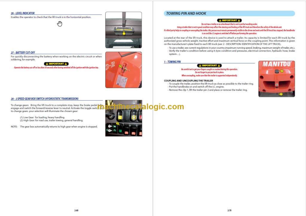 MANITOU M26 30-2 H ST3B OPERATOR’S MANUAL – Machine Catalogic