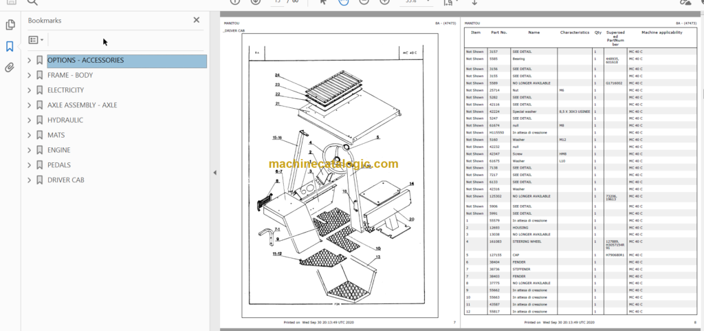 MANITOU MC40 C Parts Catalogue – Machine Catalogic