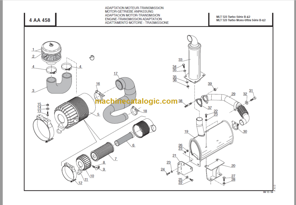 Manitou MLT 523T PARTS MANUAL – Machine Catalogic