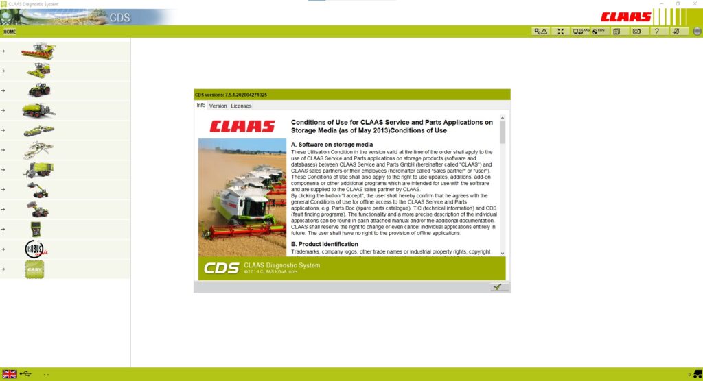 Claas CDS Diagnostic System – Machine Catalogic