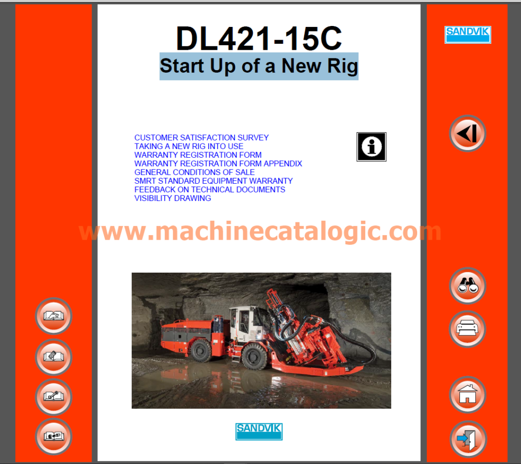 Sandvik DL421-15C Drilling Rig Toolman (Service Manual, Parts Catalog ...