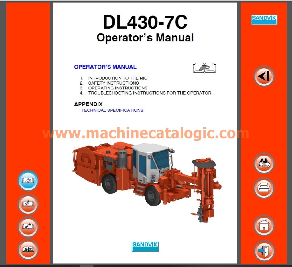 Sandvik DL430-7C Drilling Rig Service and Parts Manual, Operator's and ...