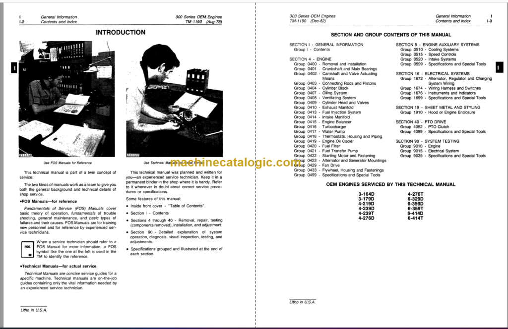 John Deere 300 Series OEM Engines Technical Manual – Machine Catalogic