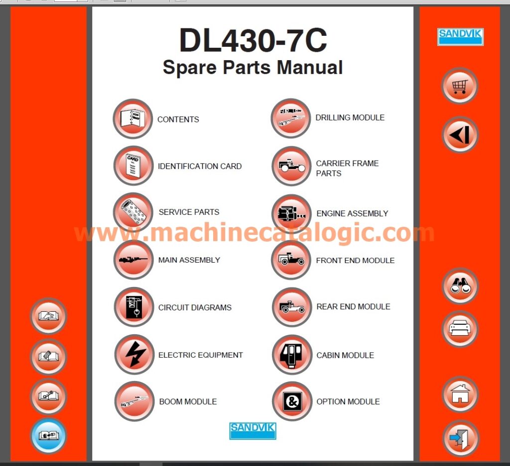 Sandvik DL430-7C Drilling Rig Service and Parts Manual, Operator's and ...
