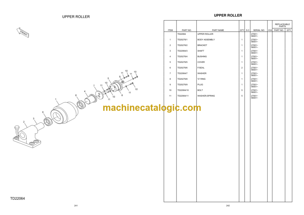 TATA Hitachi EX200LC SUPER+ Series Hydraulix Excavator Parts Catalog