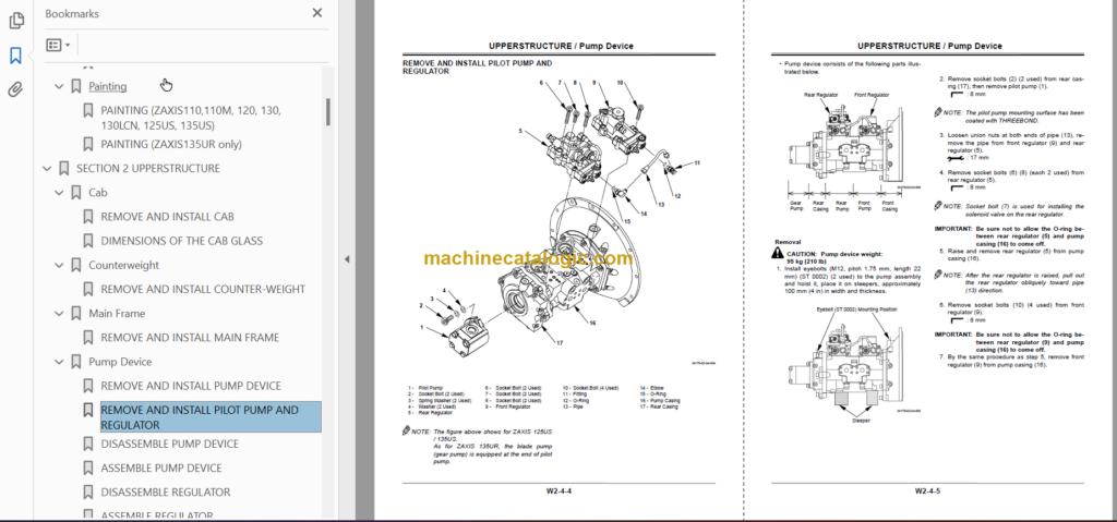 Hitachi ZX110 ZX120 ZX130 ZX130LCN ZX125US ZX135US ZX135UR Technical ...