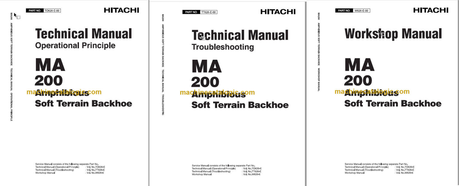 MA200 Amphibious Excavator Technical and Workshop Manual – Machine ...
