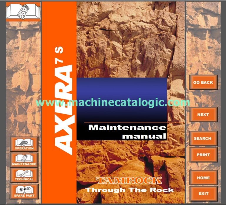 Sandvik-Tamrock AXERA 7S-260 TOOLMAN (Service, Operator’s and Maintenance Manual, Parts Catalog ...