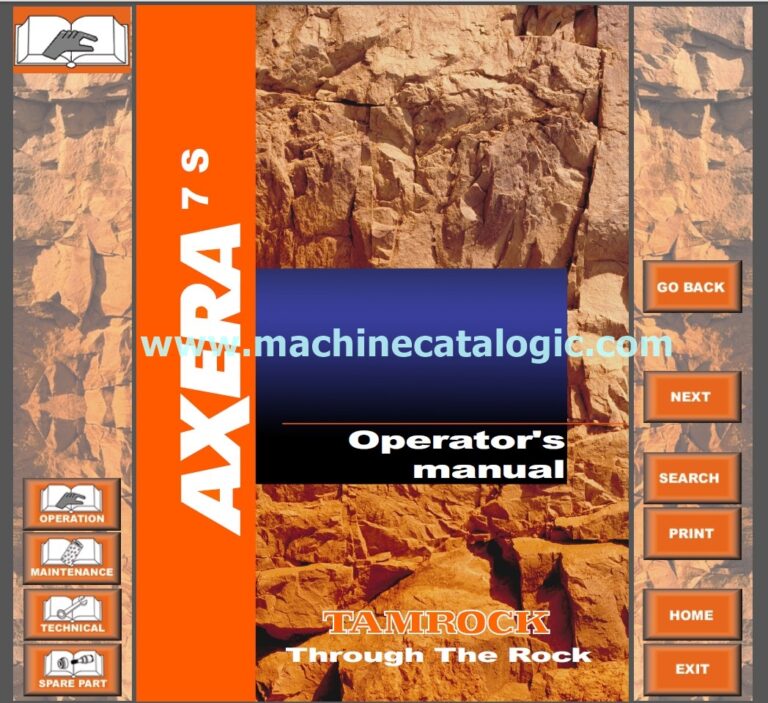 Sandvik-Tamrock AXERA 7S-260 TOOLMAN (Service, Operator’s and Maintenance Manual, Parts Catalog ...