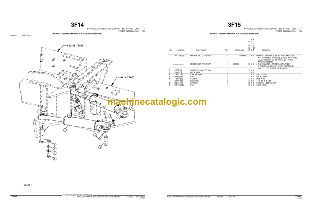 John Deere 670C 670CH 672CH SERIES II GRADERS Parts Catalog – Machine ...