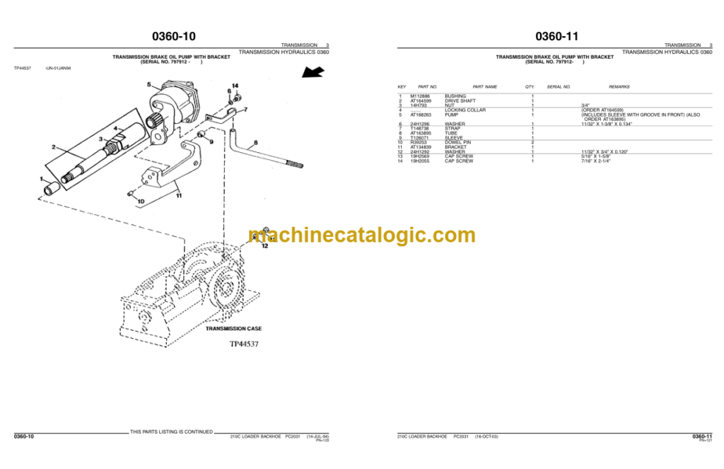 John Deere 210C LOADER BACKHOE Parts Catalog – Machine Catalogic