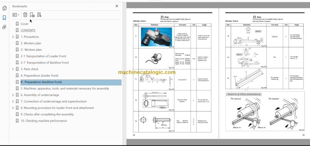 Hitachi EX8000 Excavator Technical and Assembly Procedure and Workshop ...