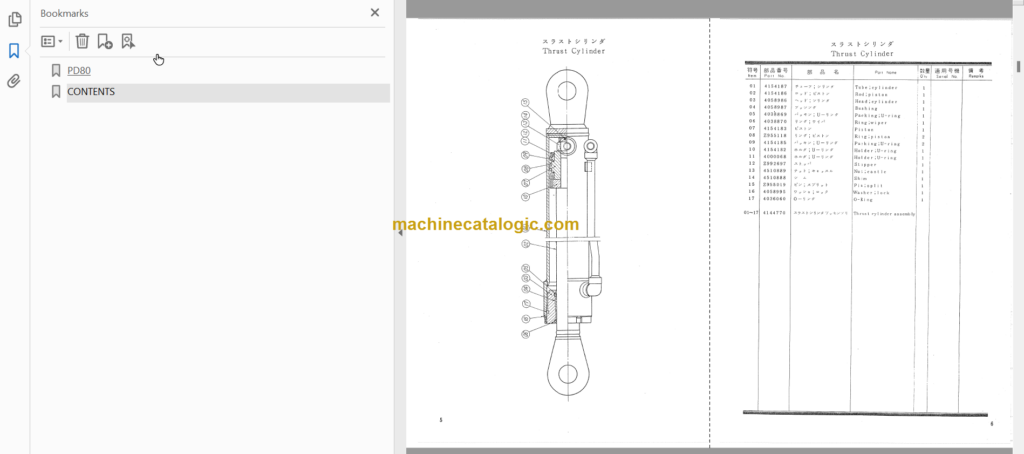 PD80 Hydraulic Earth Drill Parts Catalog – Machine Catalogic
