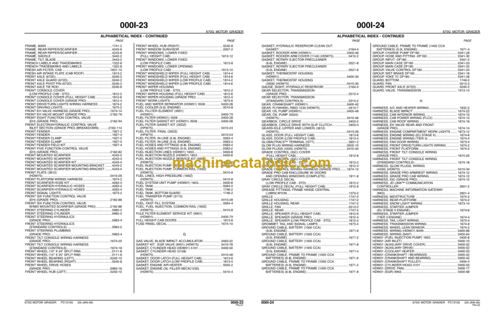 John Deere 670G 670GP MOTOR GRADER Parts Catalog – Machine Catalogic