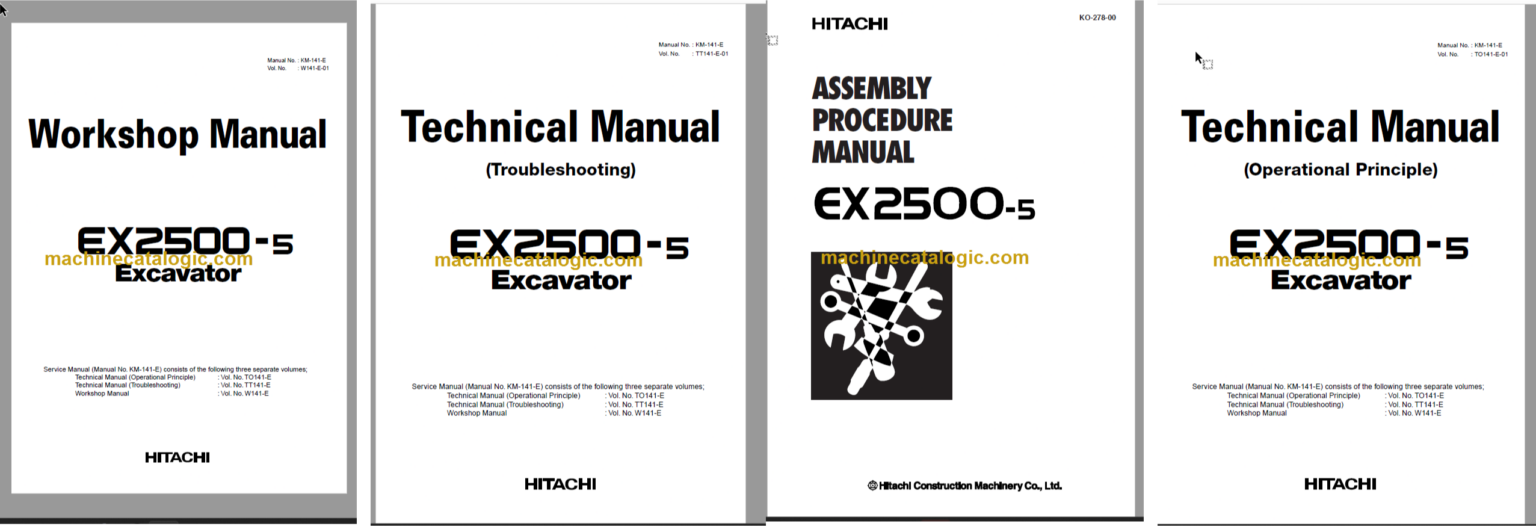 Hitachi EX2500-5 Excavator Technical and Assembly Procedure and ...