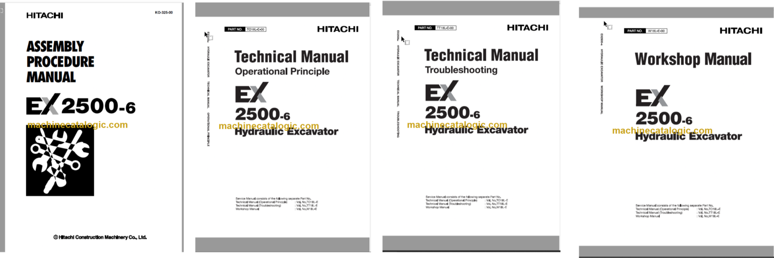 Hitachi EX2500-6 Hydraulic Excavator Technical and Assembly Procedure ...