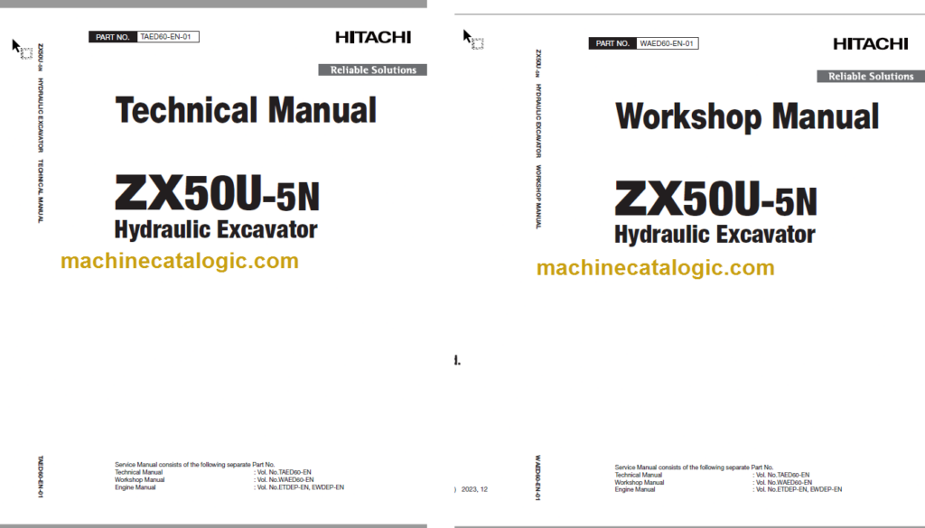 Hitachi ZX50U-5N Hydraulic Excavator Technical and Workshop Manual ...