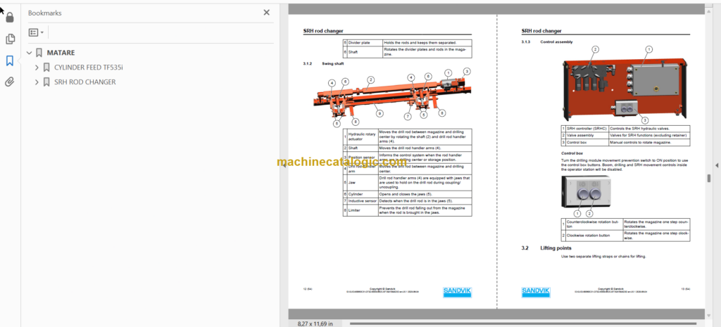 Sandvik DT1132i Drill Rig Service and Parts Manual (120D59413-1 ...