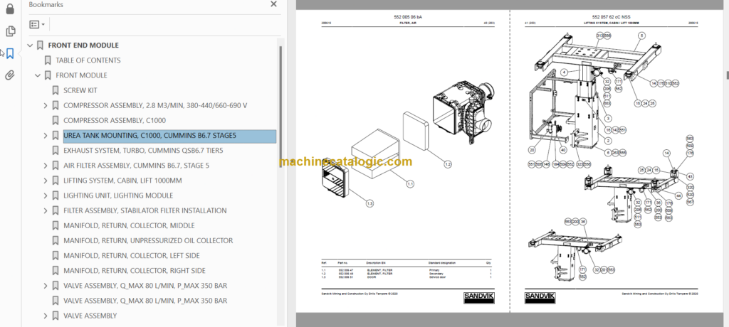 Sandvik DT1132i Drill Rig Service and Parts Manual (120D59413-1 ...