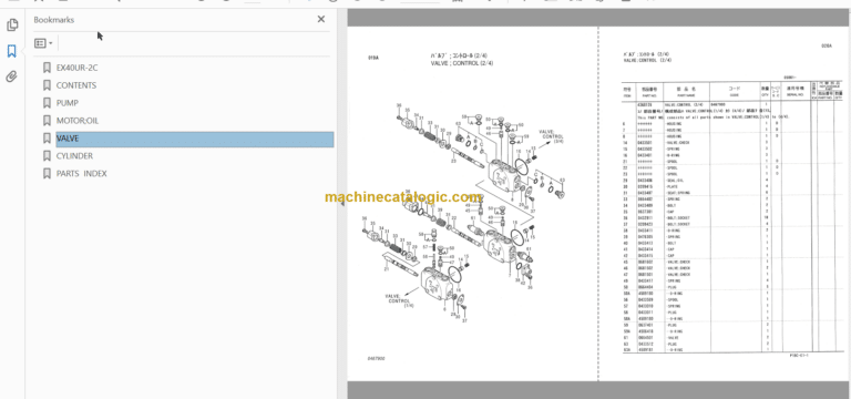 Hitachi EX40UR-2C Excavator Parts Catalog & Equipment Components Parts ...