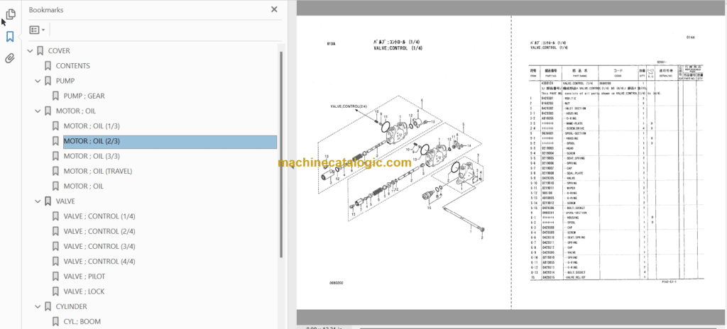 Hitachi EX20UR-2C Excavator Parts Catalog & Equipment Components Parts ...
