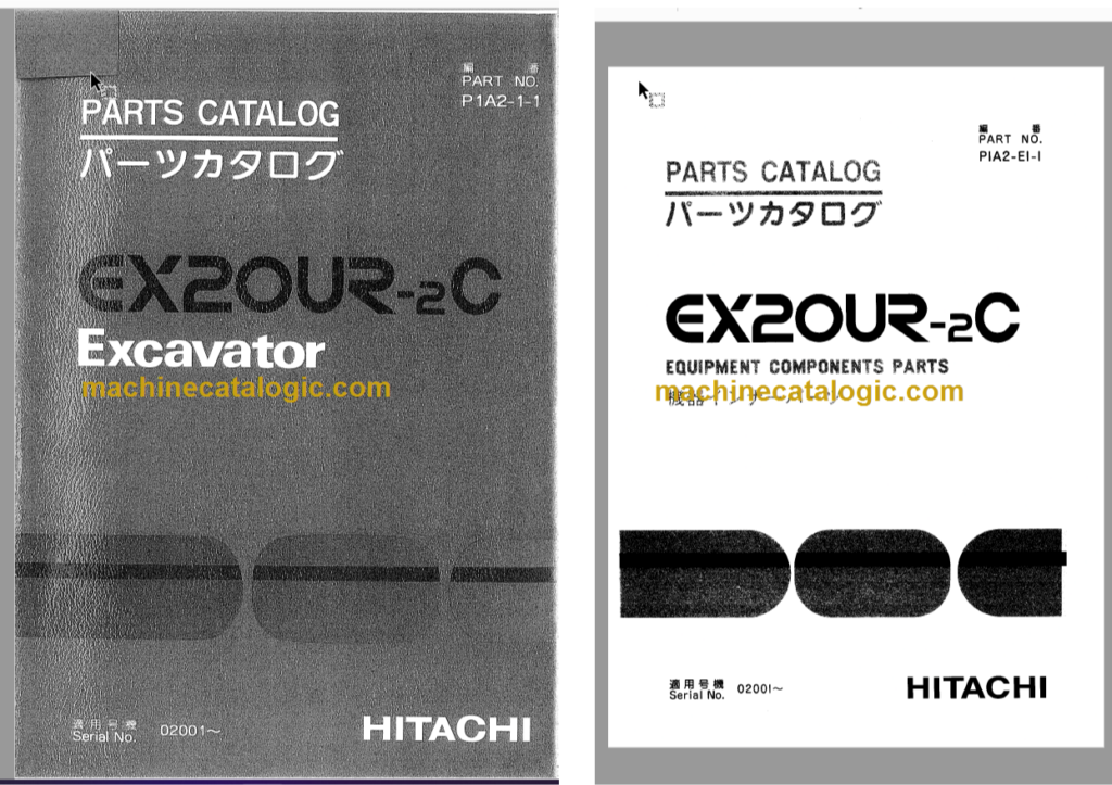 Hitachi EX20UR-2C Excavator Parts Catalog & Equipment Components Parts ...