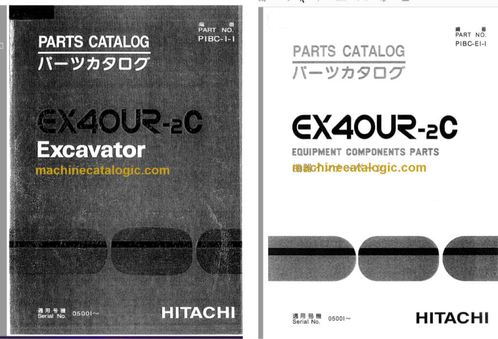 Hitachi EX40UR-2C Excavator Parts Catalog & Equipment Components Parts ...