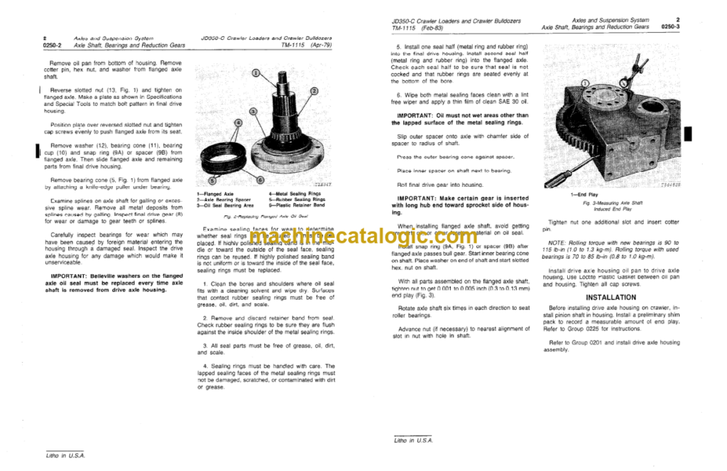 John Deere 350C 350D Crawler Bulldozer and Crawler Loader Technical ...