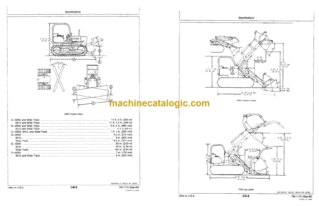 John Deere 350C 350D Crawler Bulldozer and Crawler Loader Technical ...