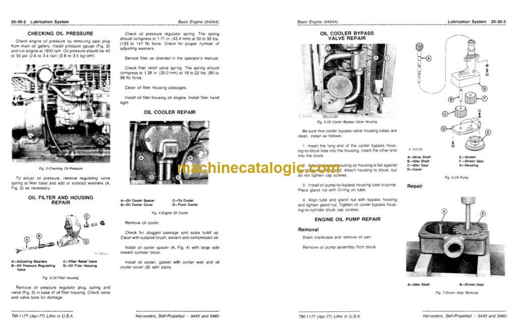 John Deere 5440 and 5460 Self-Propelled Harvesters Technical Manual ...