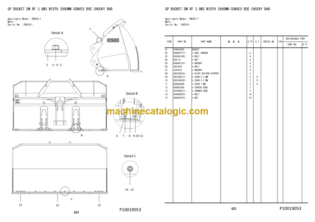 Hitachi Wheel Loader Buckets & Quick Couplers Parts Catalog – Machine ...