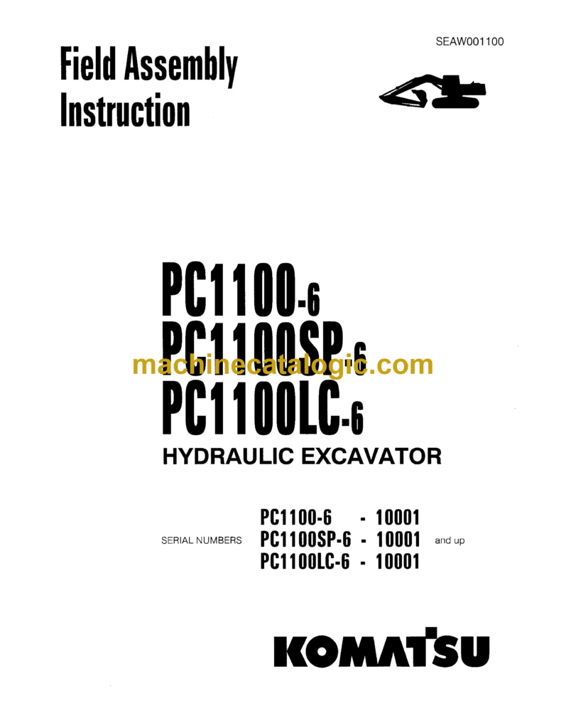 Komatsu PC1100-6 PC1100SP-6 PC1100LC-6 Hydraulic Excavator Field ...