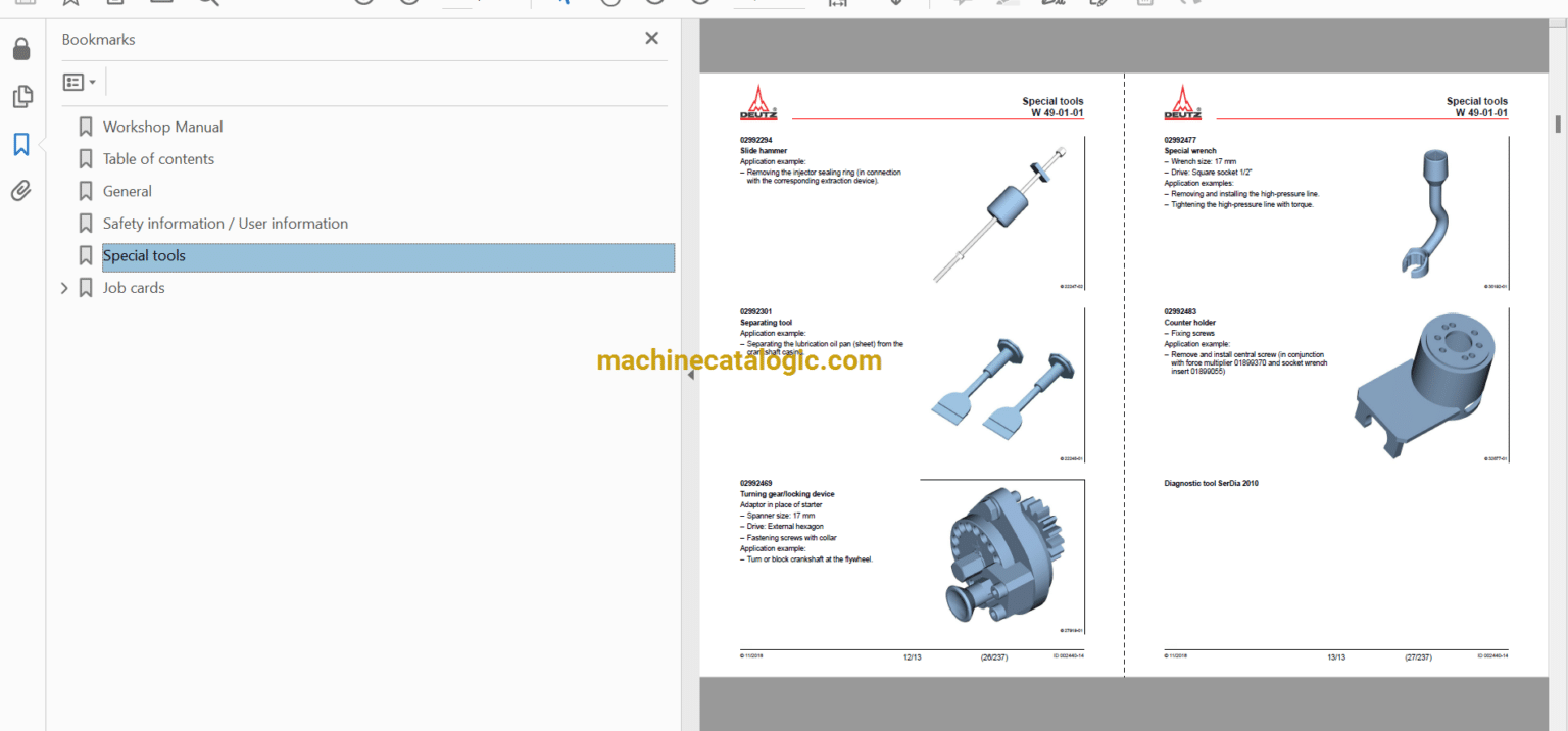 Hitachi DEUTZ D, TD, TCD 2.9 L4 Engine and Workshop Manual