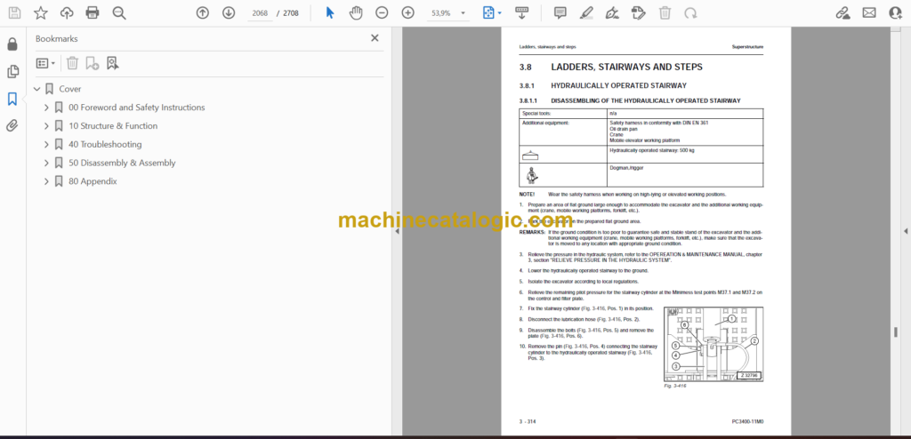 Komatsu PC3400-11M0 Hydraulic Excavator Shop Manual (SEN06694-04 ...