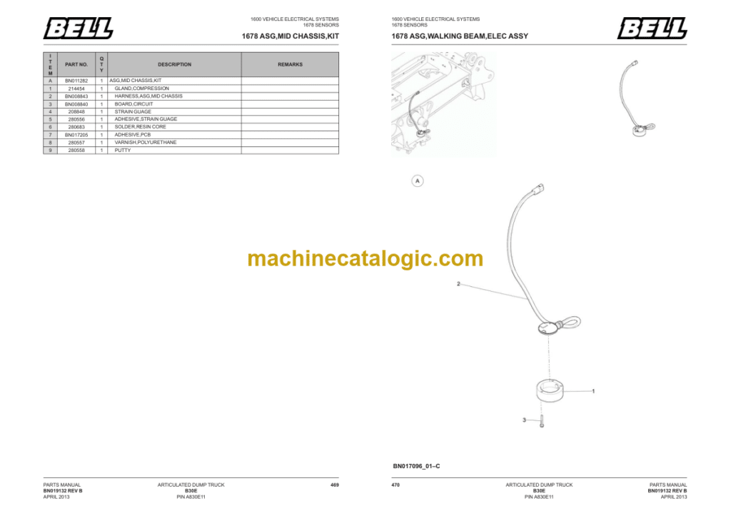 BELL E-SERIES ADT - B30E - Parts Manual