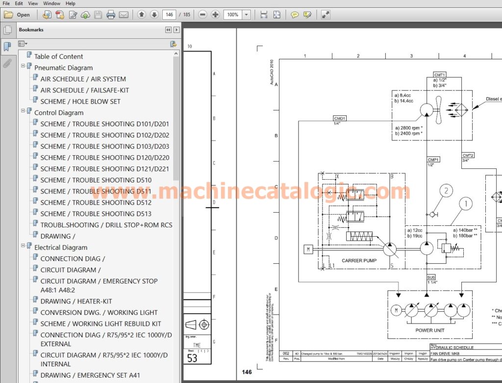 Atlas Copco Boomer E2 C Diagrams and Drawings (No. 8999 1844 00 ...