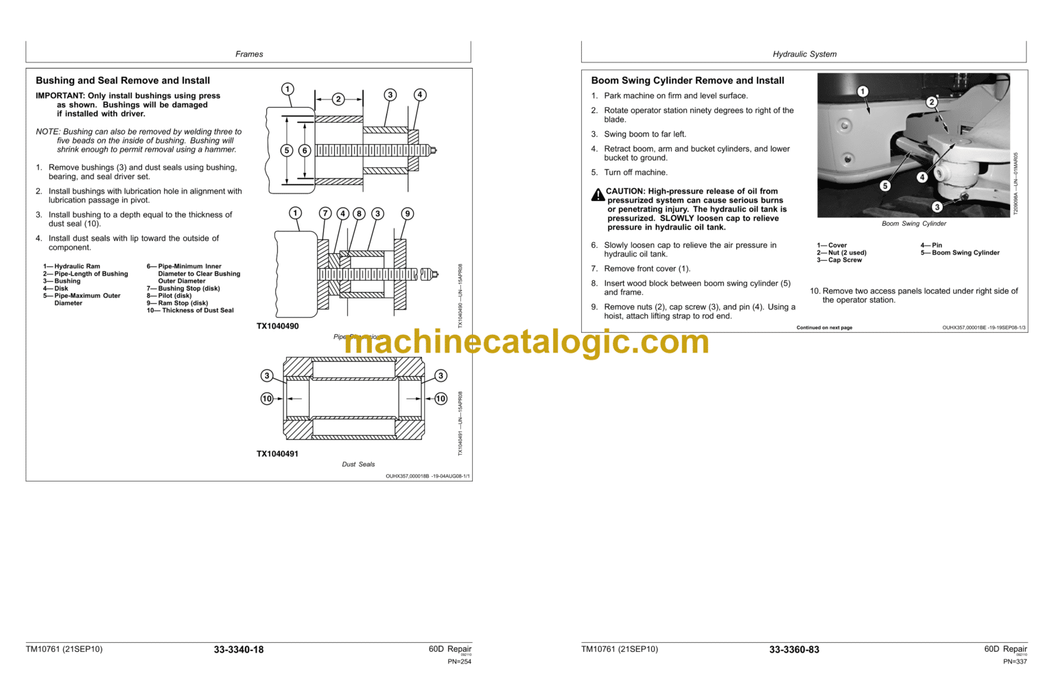 John Deere 60D Excavator Repair Technical Manual (TM10761) – Machine ...