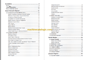 MST 22 Tons Excavator User Manual (TR) – Machine Catalogic