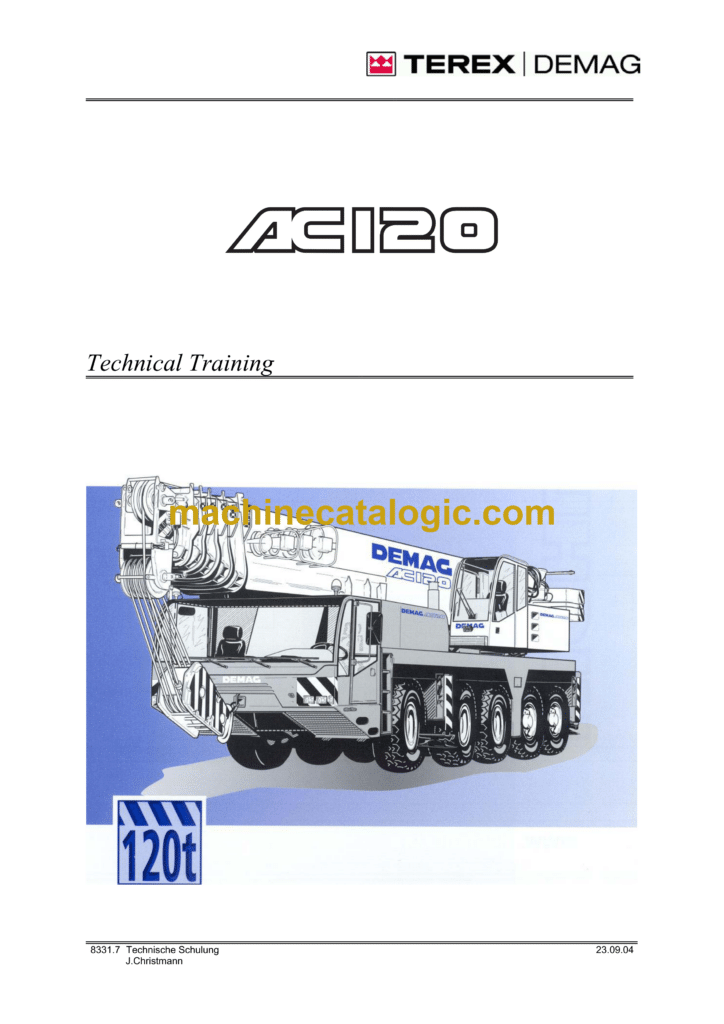 Terex AC120 Crane Technical Training Manual – Machine Catalogic