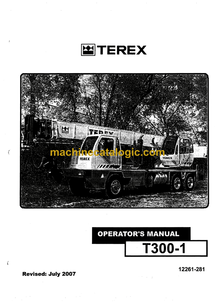 Terex T300-1 Crane Operator's Manual – Machine Catalogic
