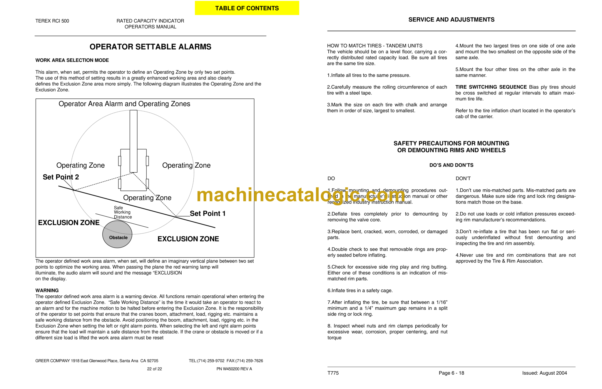 Terex T775 Crane Operator's Manual – Machine Catalogic