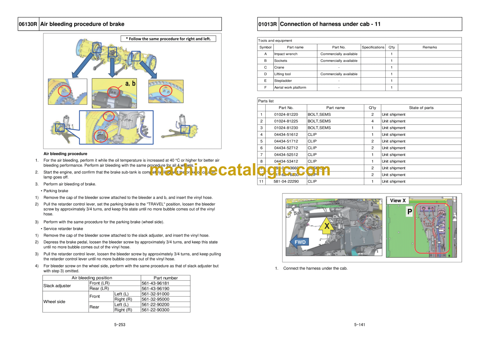 Komatsu HD785-8R Dump Truck Field Assembly Instruction (GEN00213-05 ...