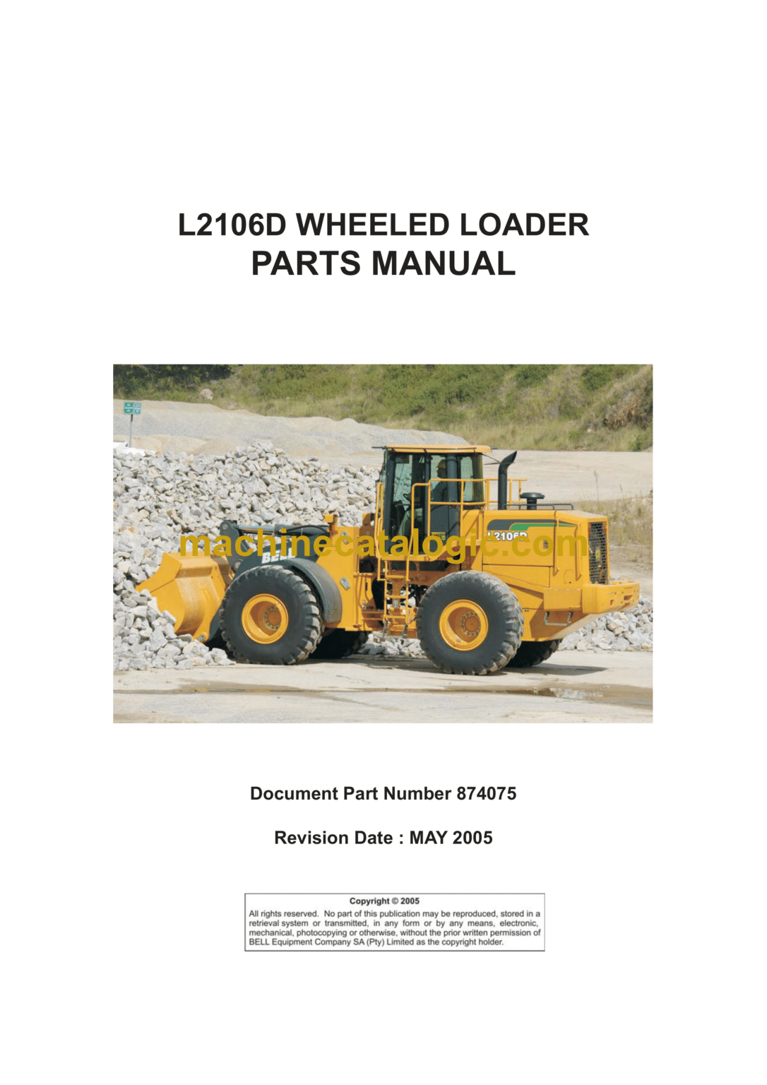 Bell L2106D Wheeled Loader Parts Manual (874075)