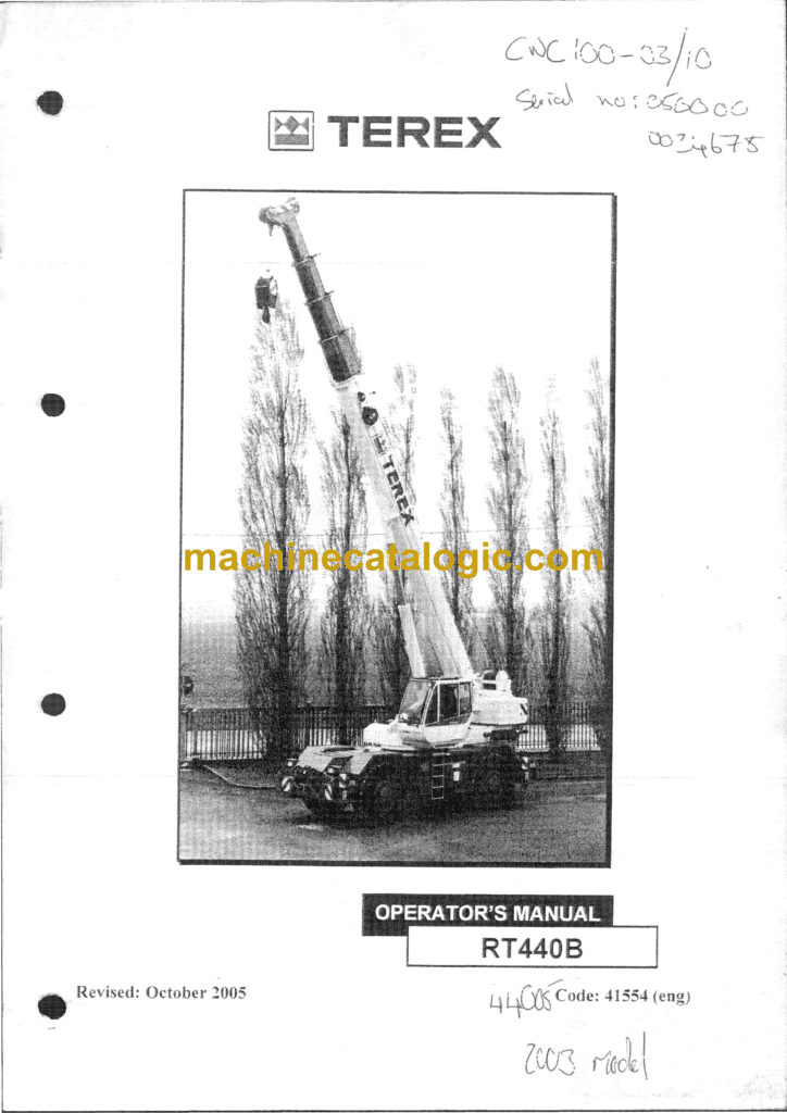 Terex RT440B Crane Operator's Manual – Machine Catalogic
