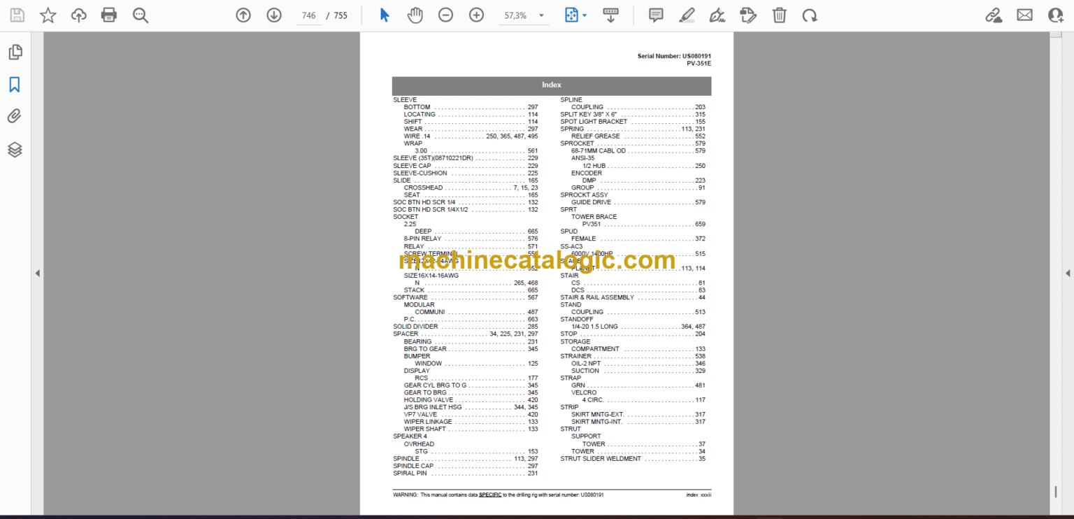 Epiroc PV-351E Pit Viper Spare Parts Catalog – Machine Catalogic