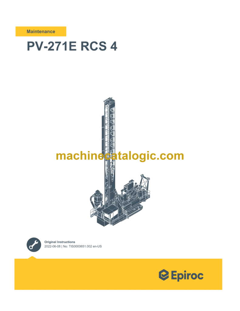 Epiroc Pit Viper PV-271E RCS 4 Maintenance Manual – Machine Catalogic