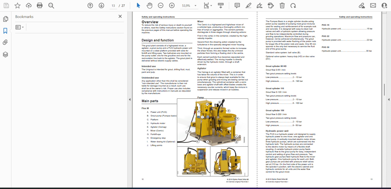Epiroc Unigrout Flex M Operation and Maintenance Manual